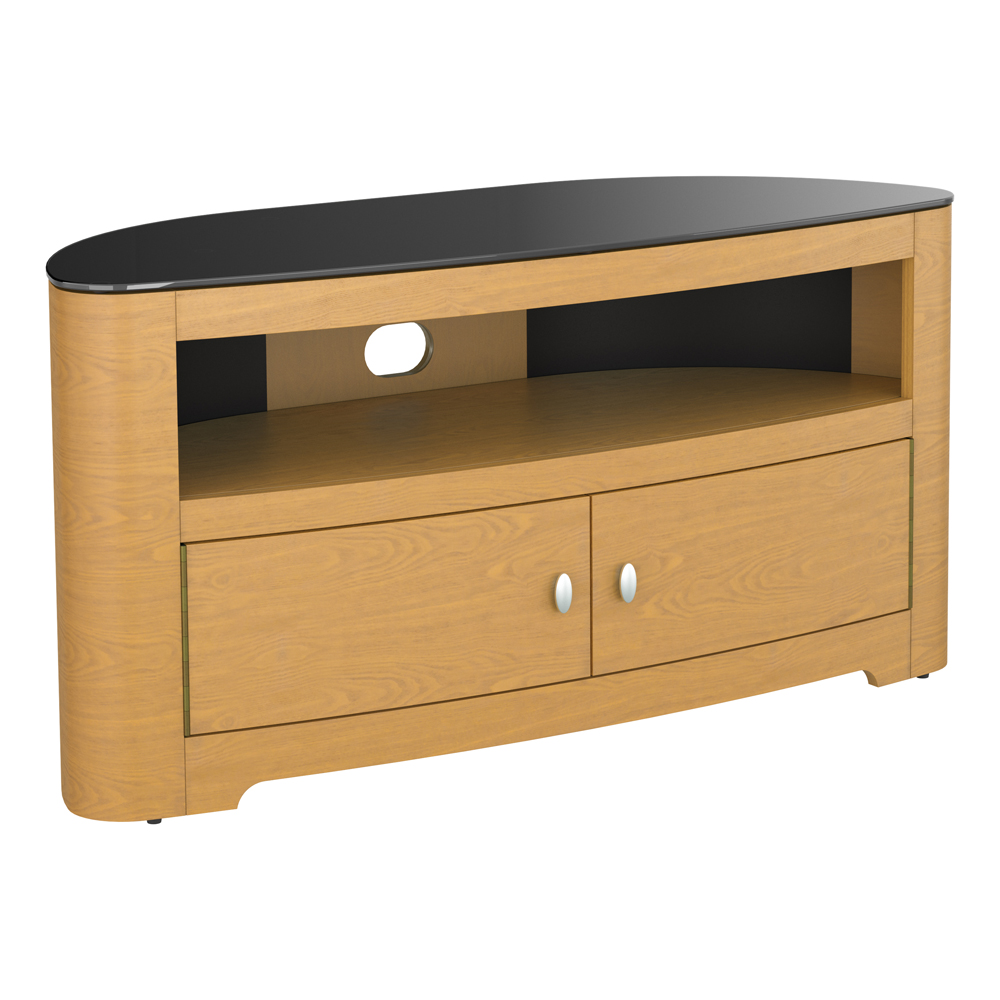 FS11BLEXO: Affinity Premium - Blenheim Curved TV Stand (Oak) - AVF Premium
