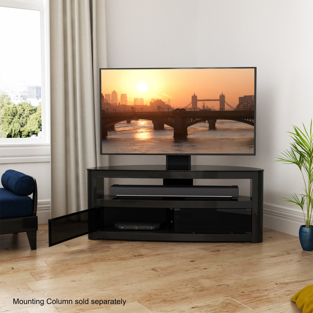 FS125BURXB: Affinity Premium - Burghley Curved TV Stand (Gloss Black ...