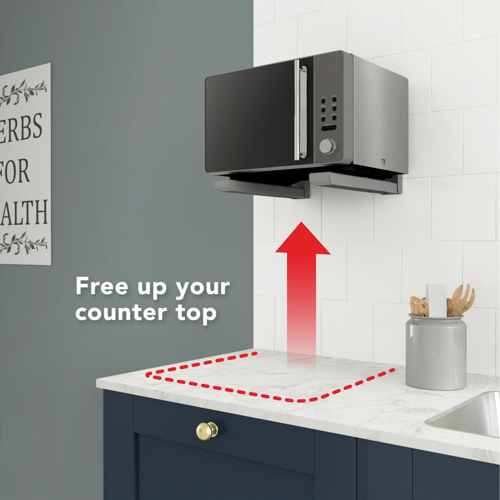 EM60S: Universal Microwave Wall Bracket (Silver) - AVF Group (UK & Europe)